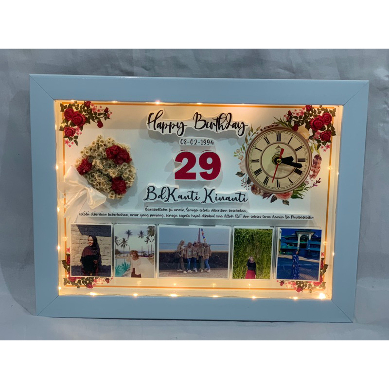 Jual Pop Up Frame FLOWER IN FRAME Jam Buket 40 cm x 30 cm Kado ...