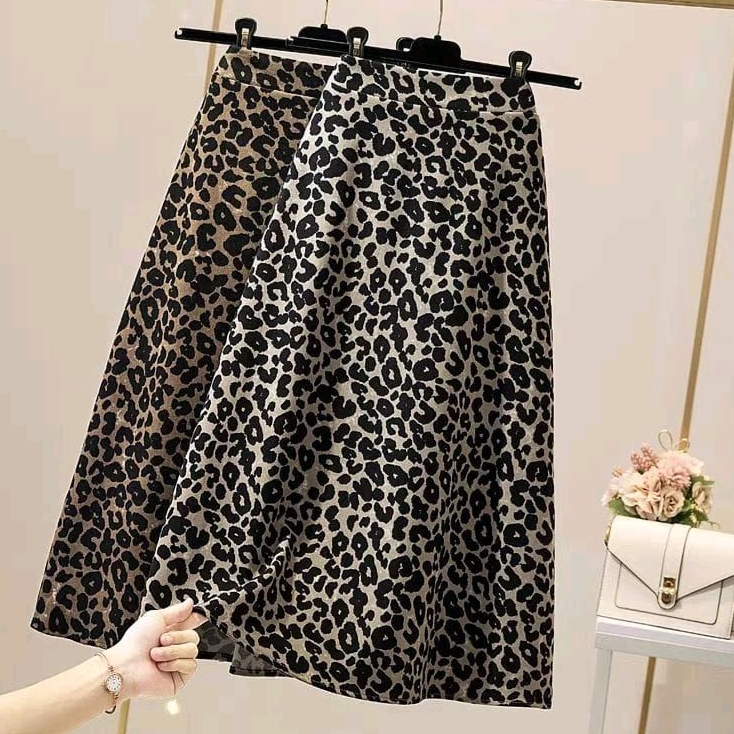 Jual rok macan / rok leopard / rok midi a-line | Shopee Indonesia