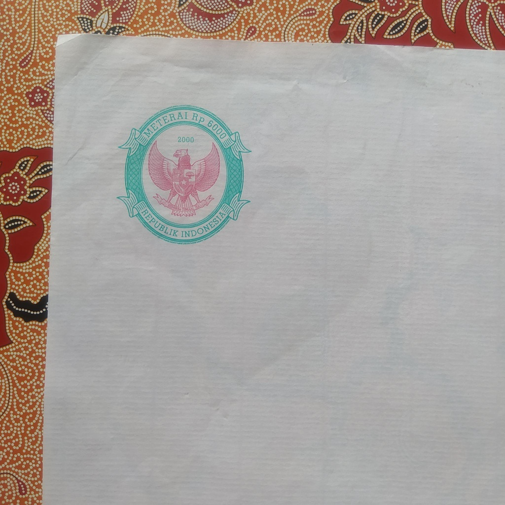 Jual Kertas Segel Rp 6000 Tahun 2000 Single | Shopee Indonesia