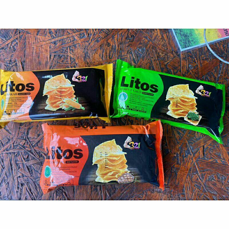 Jual Snack Kripik Litos Gurih enak higienis 1 Pak isi 10 Sachet ...