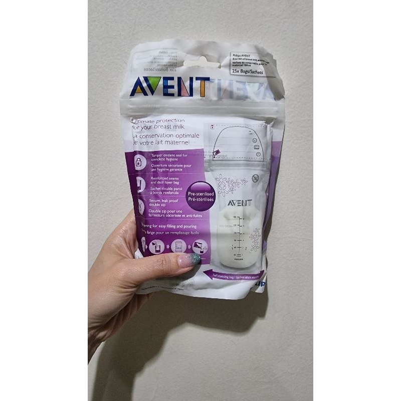 Jual philips avent milk bag 180ml / 6oz. aksesoris pompa asi. kantong ...