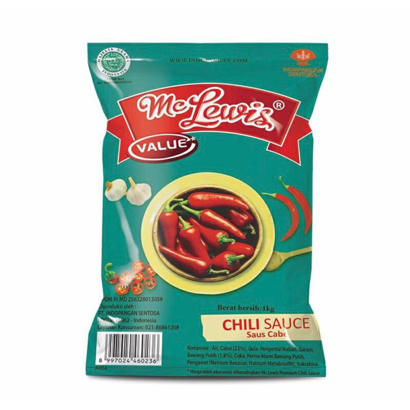 Jual MC LEWIS CHILI SAUCE 1 KG / MC LEWIS EXTRA HOT 1 KG / SAUS SAMBAL | Shopee Indonesia