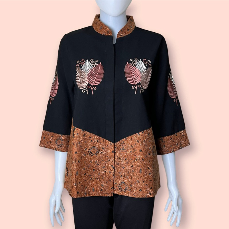 Jual ATASAN BATIK - DELIA - BATIK BORDIR - TRIKOT | Shopee Indonesia