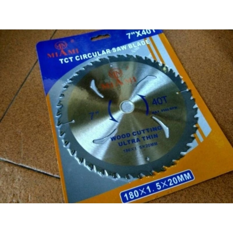 Jual Mata Circular Saw Blade 7" 40T Mata Potong Gergaji MIAMI Mata Gergaji 7inch 40T SUPER THIN ...