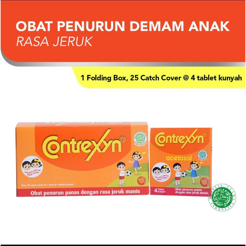 Jual Contrexyn (1box@25Strip)Penurun demam / nyeri pada Anak | Shopee ...