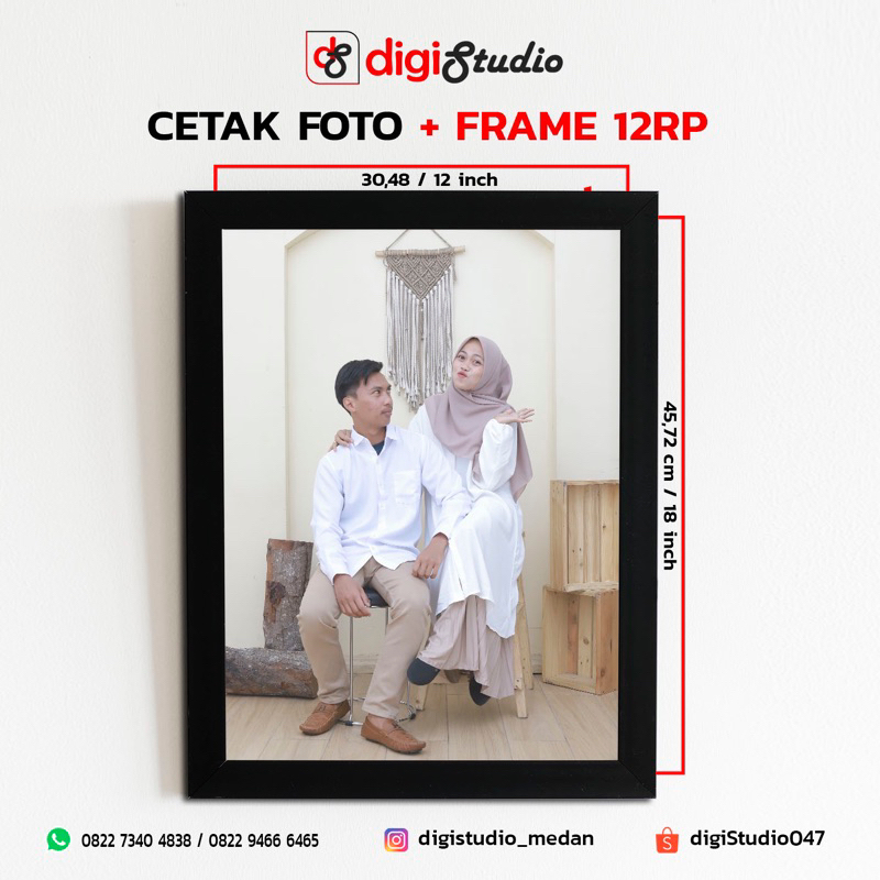 Jual Cetak Foto Murah Sudah Termasuk Bingkai / Frame Ukuran 12RP Tahan ...