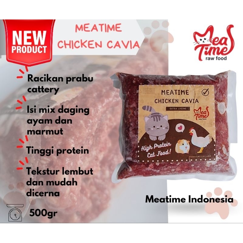 Jual Meatime Chicken Cavia Makanan Raw Food Kucing | Shopee Indonesia