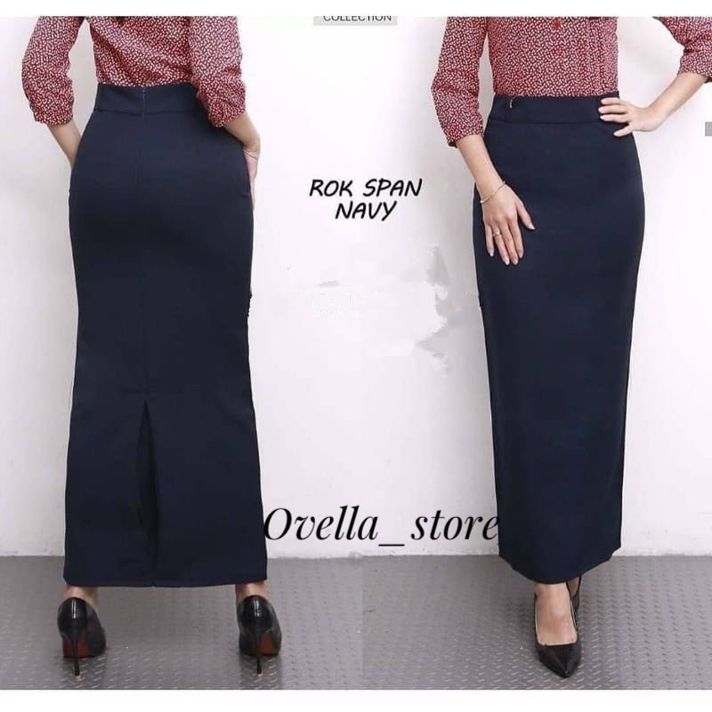 Jual ROK KERJA WANITA/ROK SPAN RAMPEL BELAKANG SIZE S-L5 | Shopee Indonesia