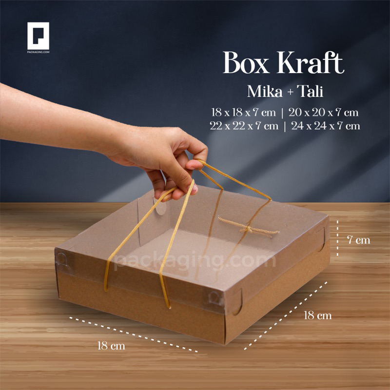 Jual Dus Kraft Tutup Mika+Tali/Box Kue | Shopee Indonesia