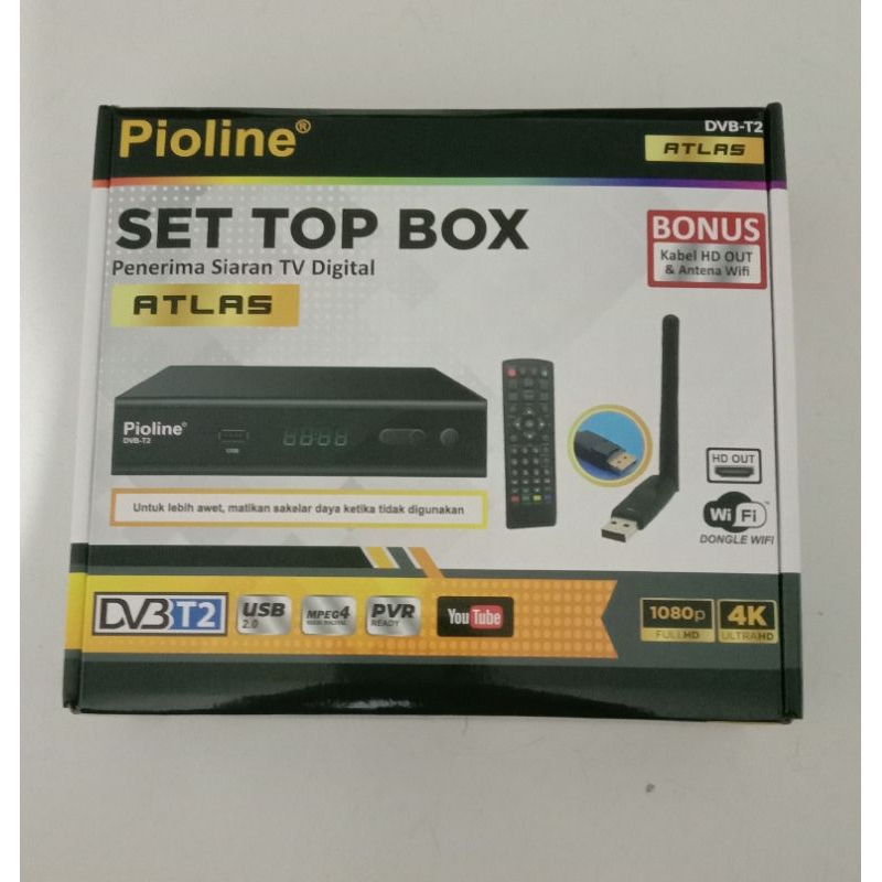Jual Set top box pioline atlas lengkap Dongle wifi+kabel hdmi+kabel rca ...