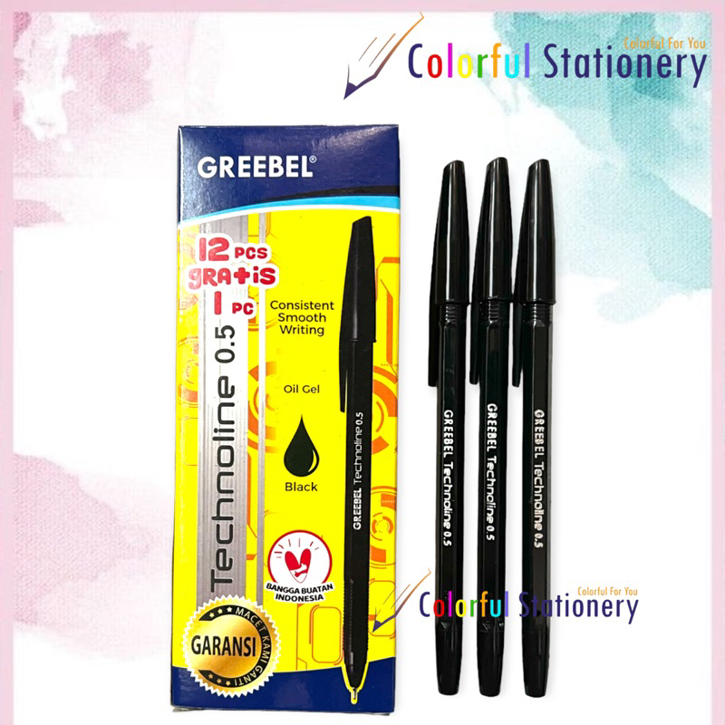 Jual Pulpen / Ballpoint Greebel Technoline (12 Pcs) | Shopee Indonesia