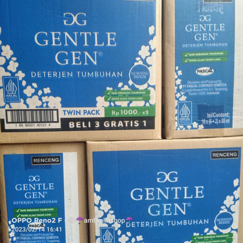Jual 1 DUS DETERGEN GENTLE GEN 1000 TWIN PACK | Shopee Indonesia