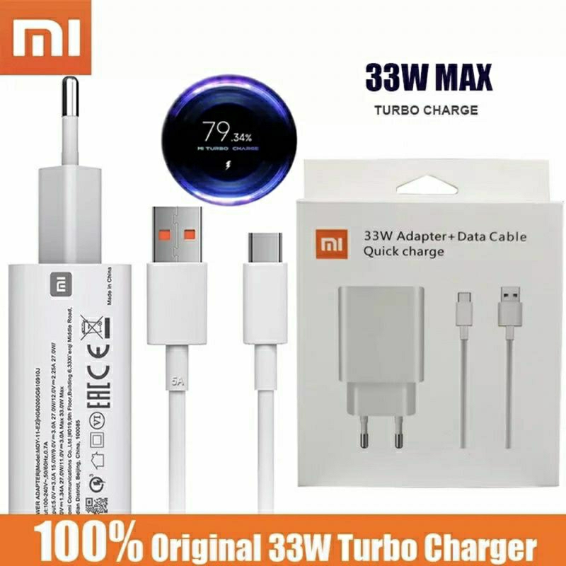Jual CHARGER SET XIAOMI 33W TYPE C. TURBO FAST CHARGING/SUPER FAST ...