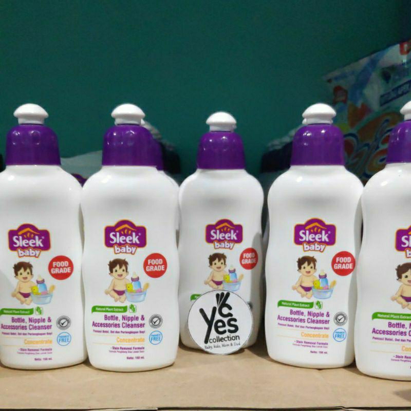 Jual Sleek baby bottol bottle nipple 150 ml cleanser food grade pencuci ...