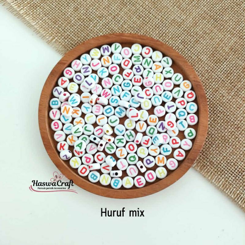Jual 140pcs Manik Mote Huruf Bulat Abjad Alfabet | Shopee Indonesia