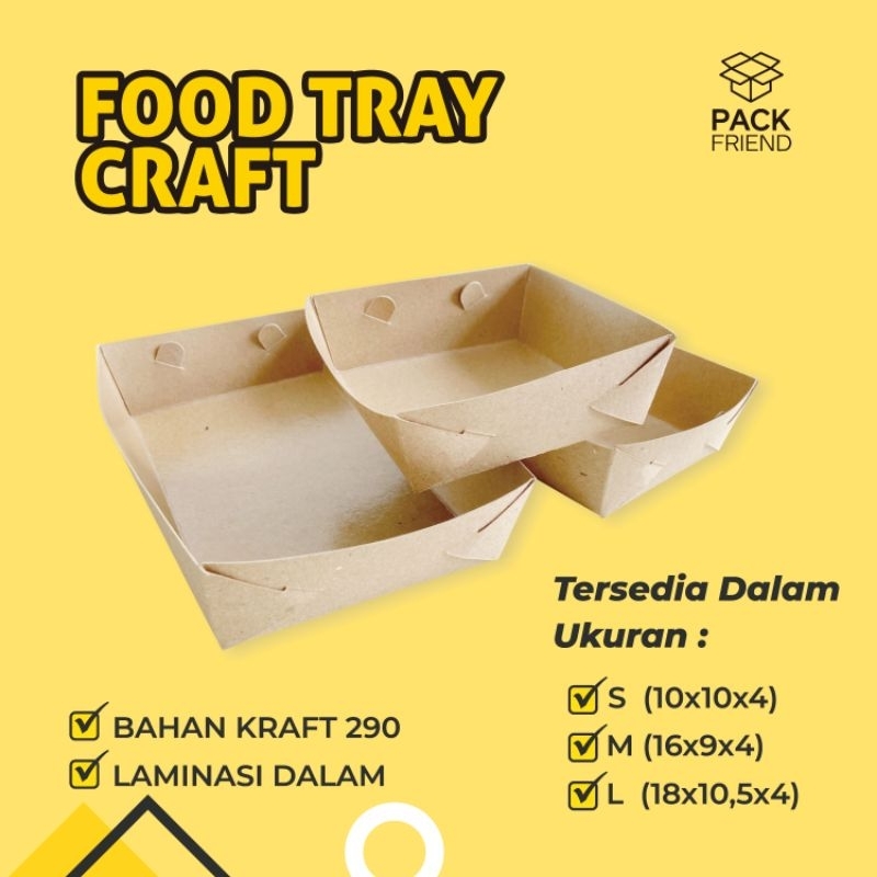 Jual Paper Tray Dine In/ Food Tray Kraft 290gsm/ Nampan Kertas Makanan ...