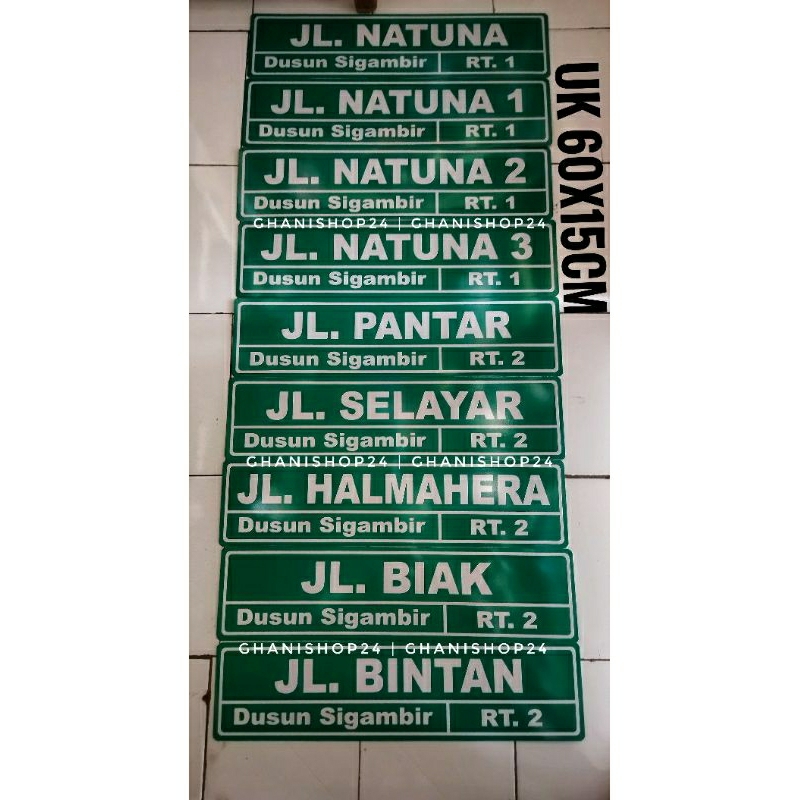 Jual Plang Nama Jalan Plang Perumahan Ukuran Panjang 60cm Alumunium ...