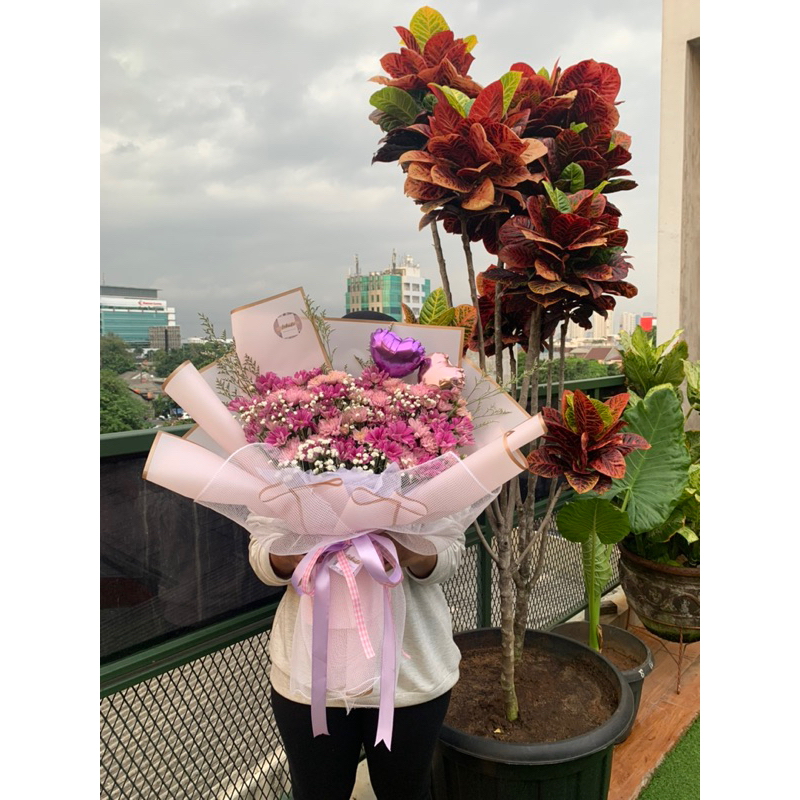 Jual (BUNGA ASLI) - LOVELY ASTER MIX DRIED BUKET BUNGA | Shopee Indonesia