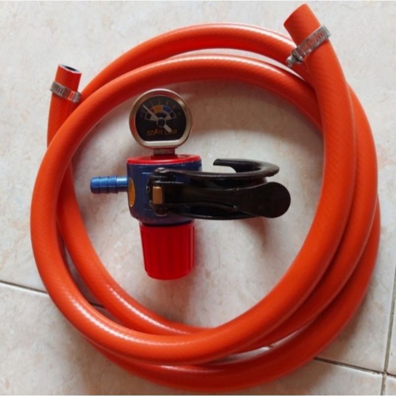 Jual SELANG 2 METER + 2 KLEM Starcam, Regulator Gas HP High Pressure SC ...