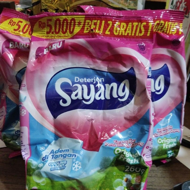 Jual sayang deterjen 250 gram per paket 3 pcs | Shopee Indonesia