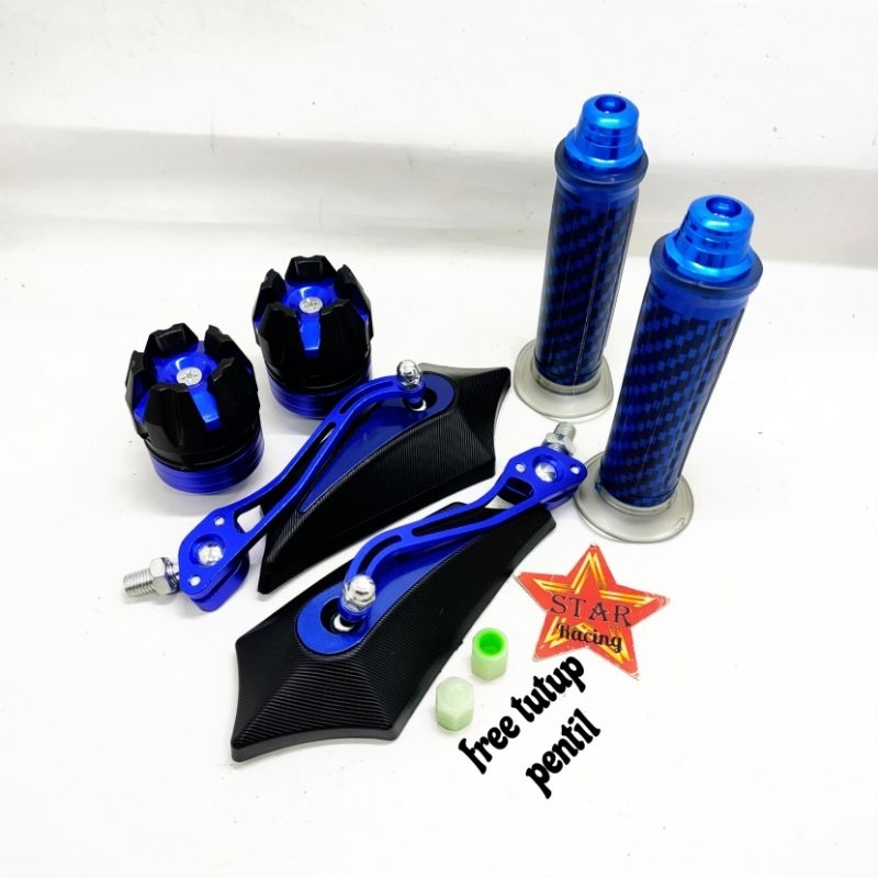 Jual (Promo hemat) spion batman + handgrip karbon + Jalu stang + Jalu ...