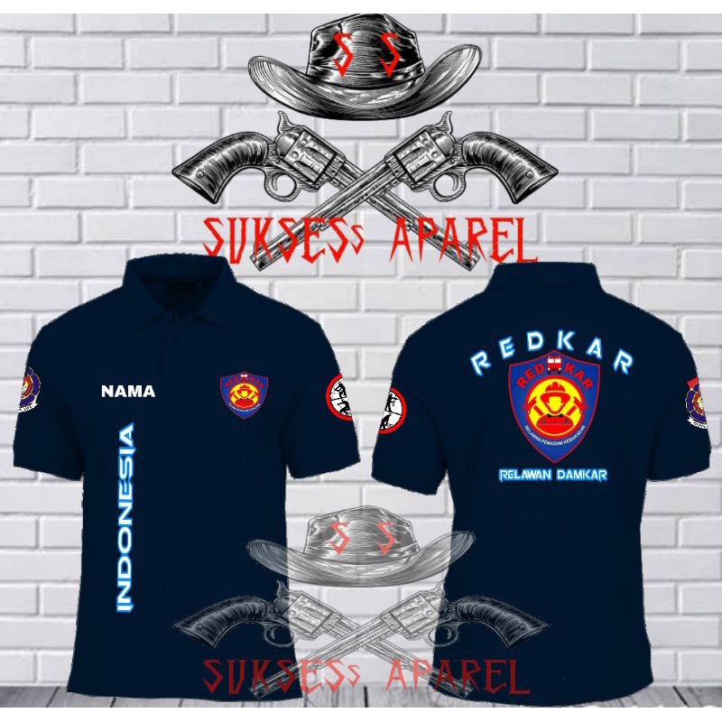 Jual kaos redkar polo lengan pendek/pemadam | Shopee Indonesia