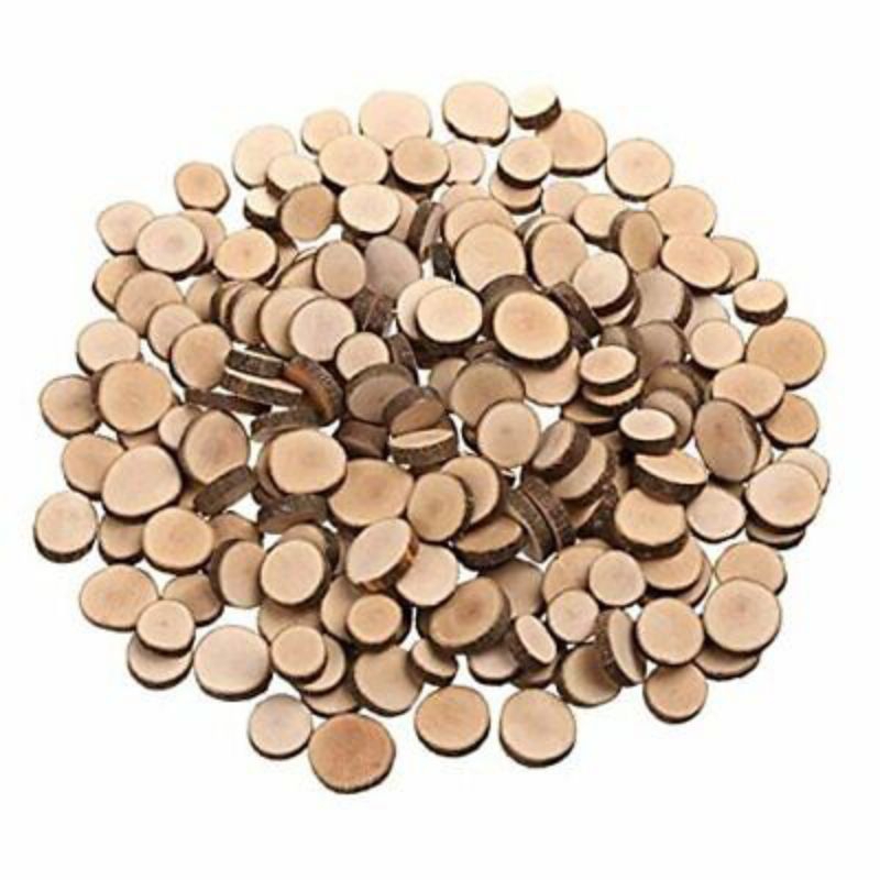 Jual wood slice/potongan kayu bulat/potongan kayu kecil 2-3cm | Shopee ...