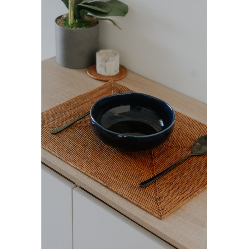 Jual Ketak Nusantara Placemet segi 4 anyaman ate ketak rotan Lombok ...