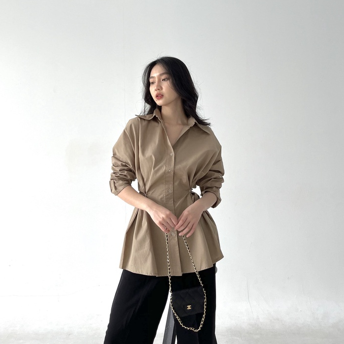 Jual Kiyorawears - Dakota Button Shirt / Kemeja Formal Wanita Lengan ...