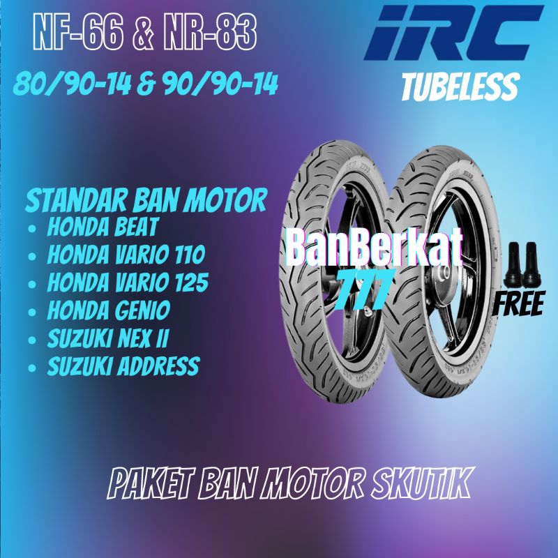 Jual Paket Ban Motor Matic BEAT VARIO SERIES/ IRC NF 66 80/90 Ring14 NR ...