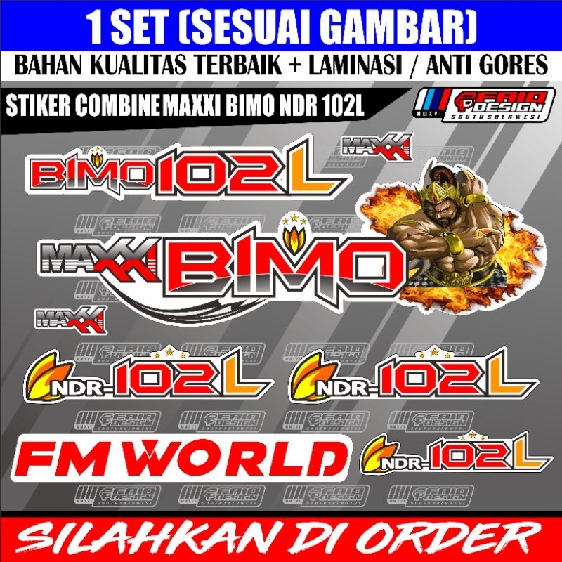 Jual STICKER BIMO NDR 102L LAMA COMBINE HARVESTER ANTI.GORES | Shopee ...