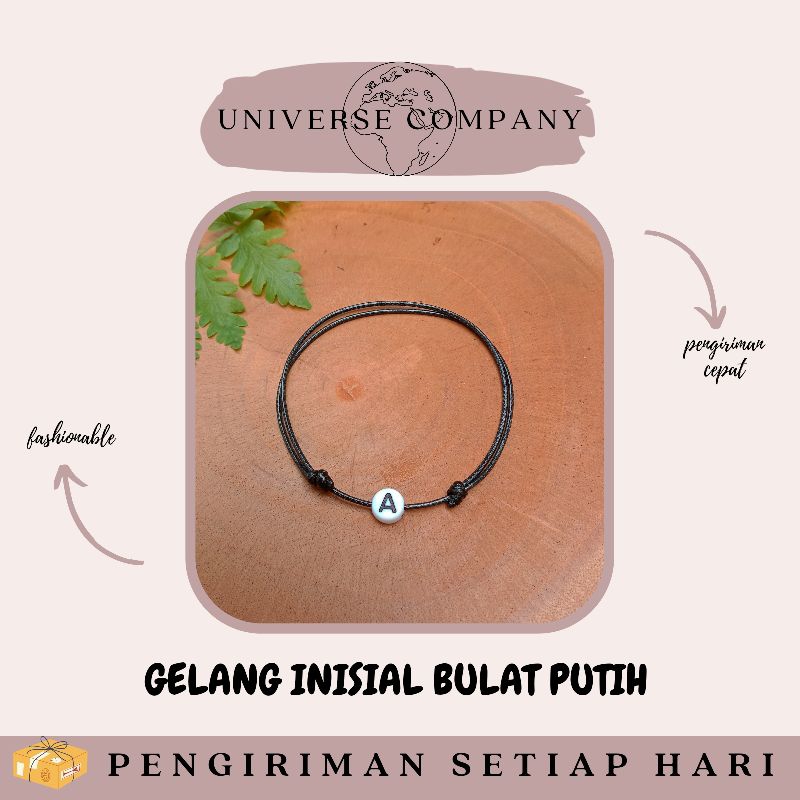 Jual [UC] GELANG INISIAL BULAT PUTIH | Shopee Indonesia