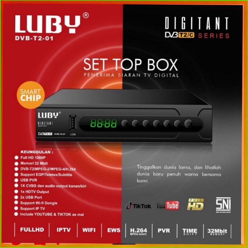 Jual STB/ Receiver TV Digital Luby Set Top Box DVB T2-01 T2-02, | Shopee Indonesia