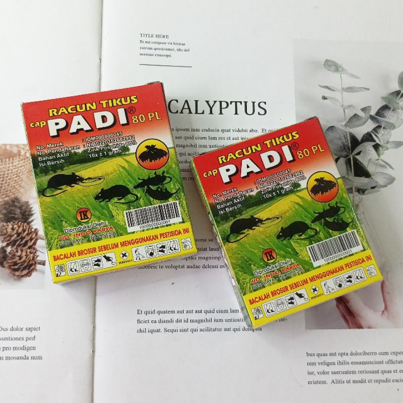 Jual Racun Tikus Cap Padi 80pl Isi 10sachet(1bok) | Shopee Indonesia
