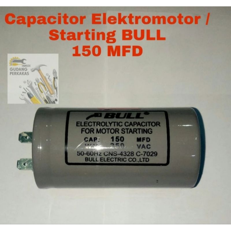 Jual Capasitor Elektromotor 150 MFD BULL - Capacitor Electromotor ...