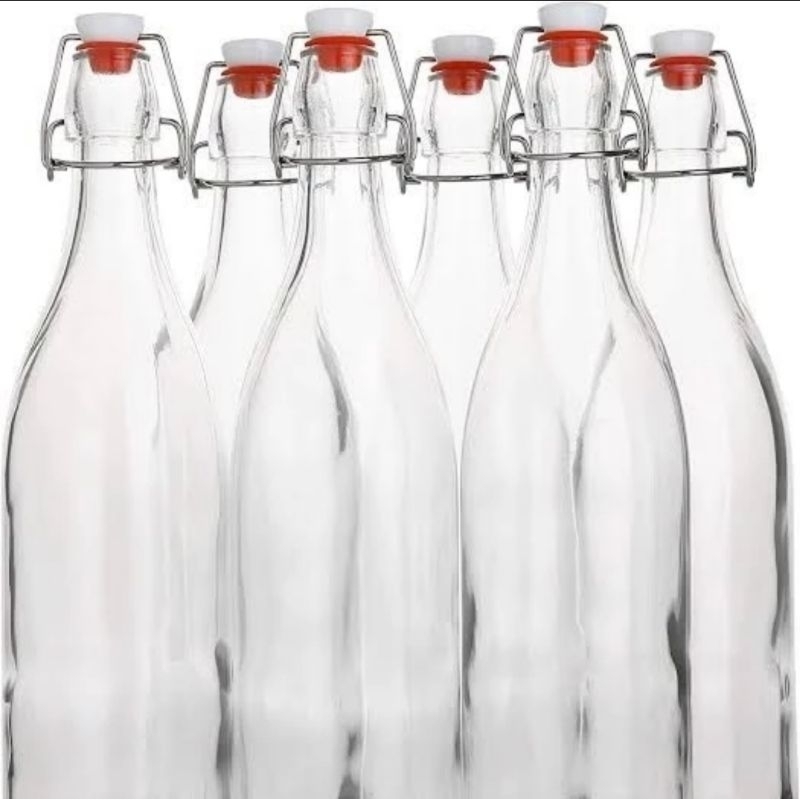 Jual 500ml 250 ml Botol Kaca Transparent Bottle with Swing Stopper ...