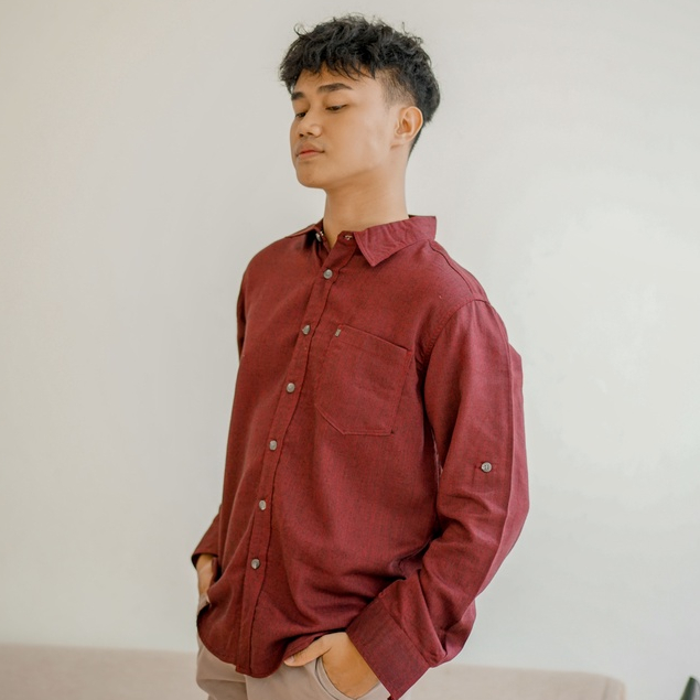 Jual Coop Design - Alfa Kemeja Interlis Lengan Panjang Pria, Maroon ...