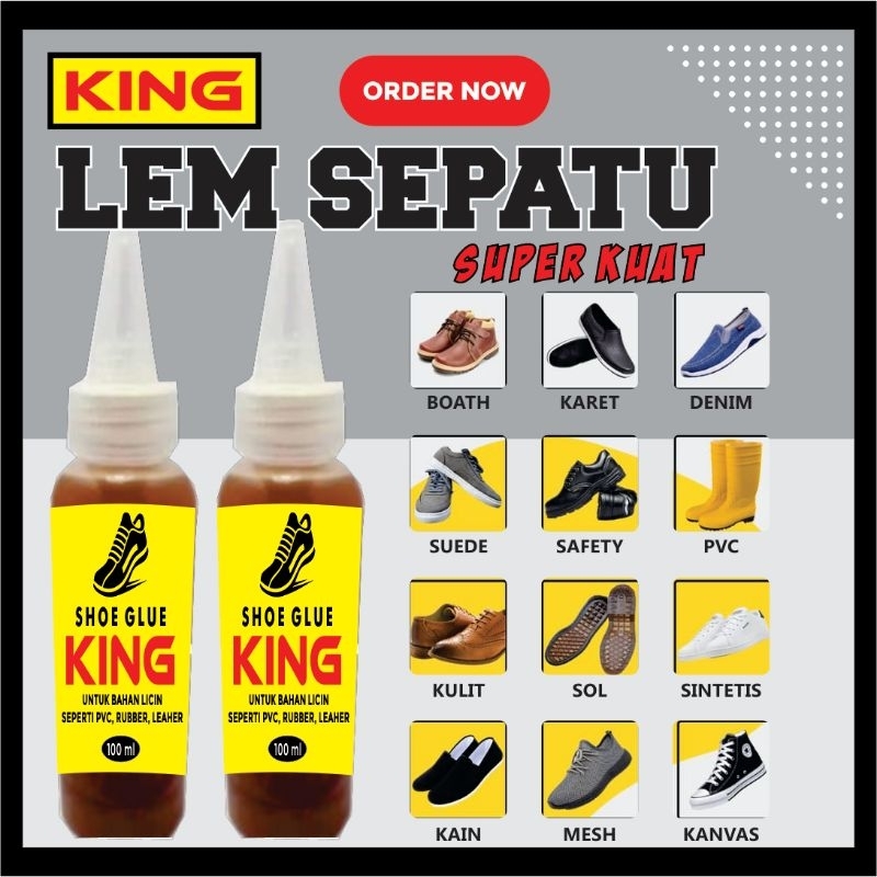 Jual Lem Sepatu dan Sendal Super Rekat 100ml Original King Lem | Shopee ...