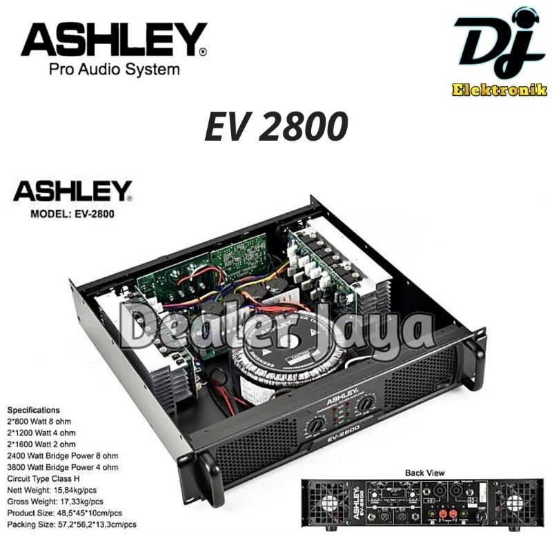 Jual Power Amplifier Ashley EV 2800 / EV2800 - 2 channel | Shopee Indonesia