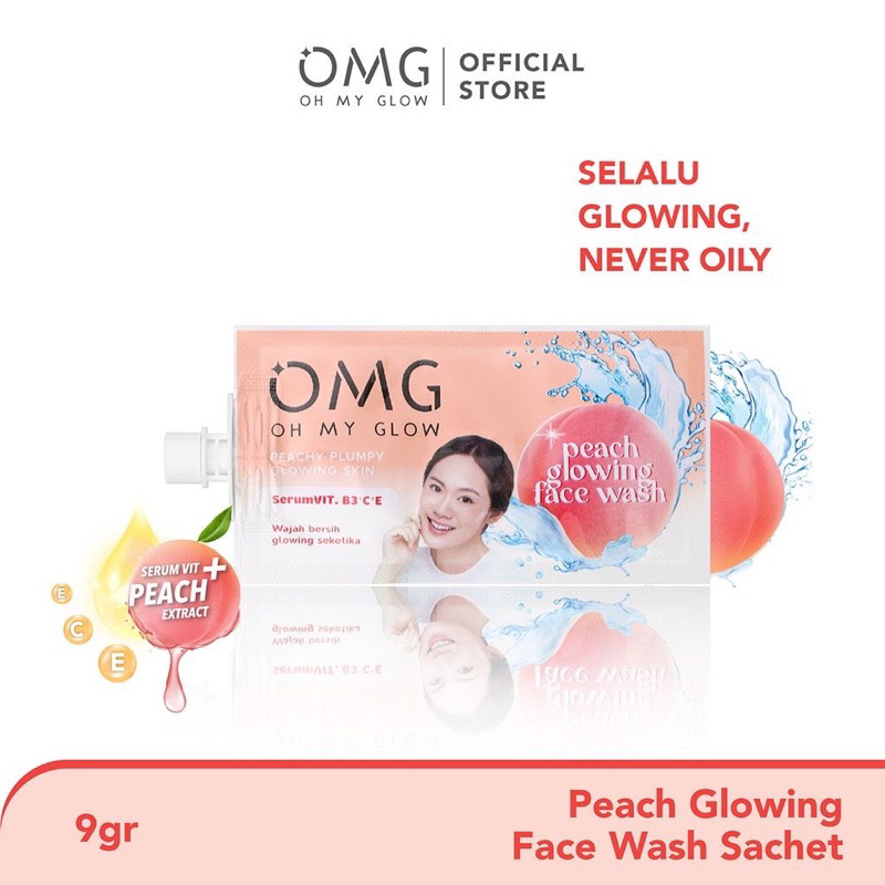 Jual OMG OH MY GLOW Peach Glowing Face Wash (Sachet) 9 g | Shopee Indonesia