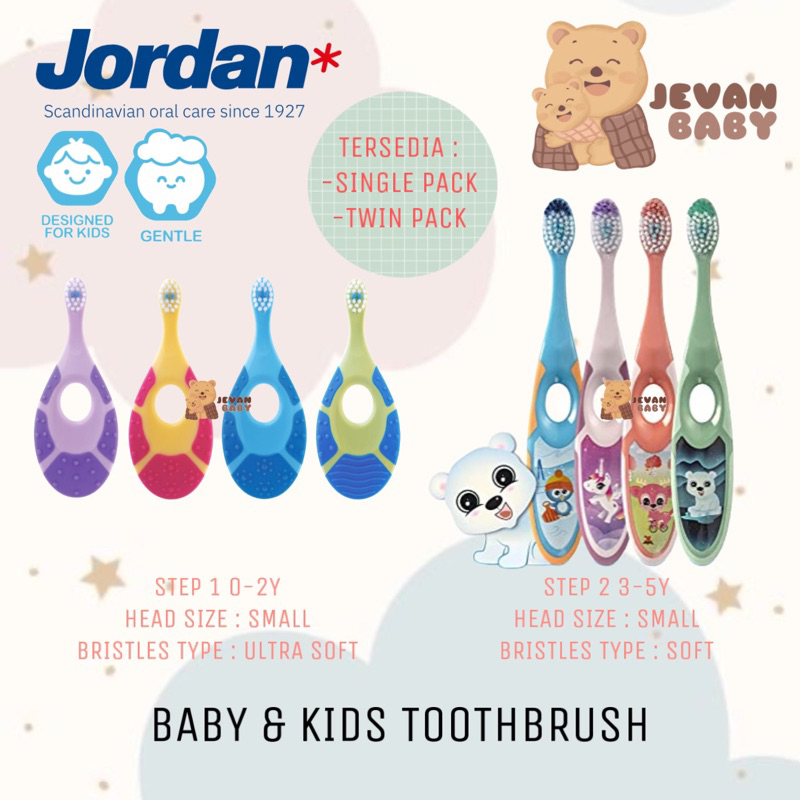Jual Jordan Kids Toothbrush Sikat Gigi Anak Step 1 / Step 2 / Step 3 ...
