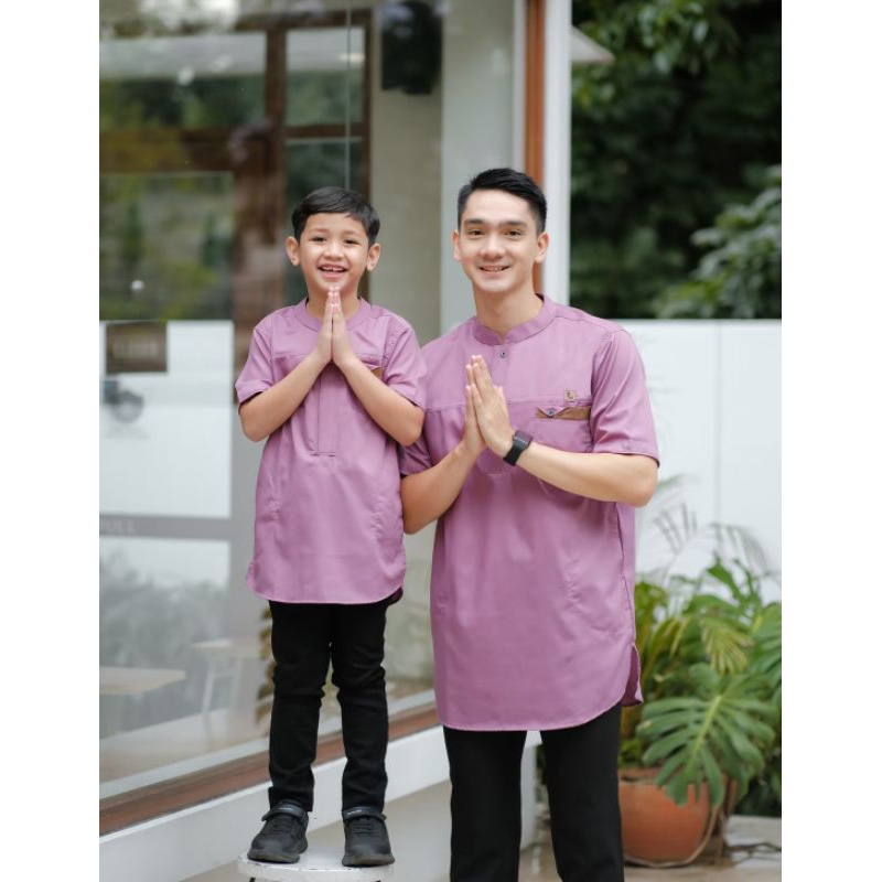 Jual Kurta Couple Ayah dan Anak Cotton Toyobo Warna Sage Mint, Putih ...