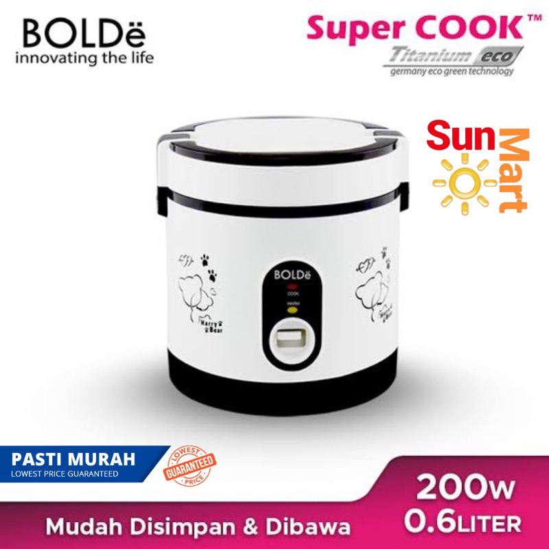 Jual BOLDE SUPER COOK RICE COOKER TITANIUM ECO 0.6 Liter | Shopee Indonesia