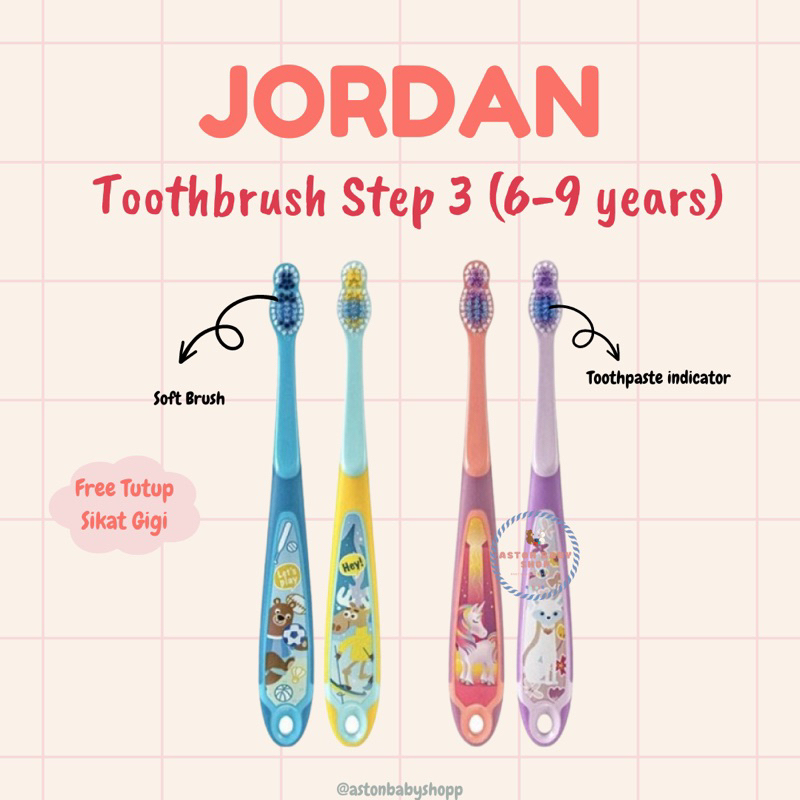 Jual Jordan Kids Toothbrush Super Soft Sikat Gigi Anak Step 3 Sikat ...