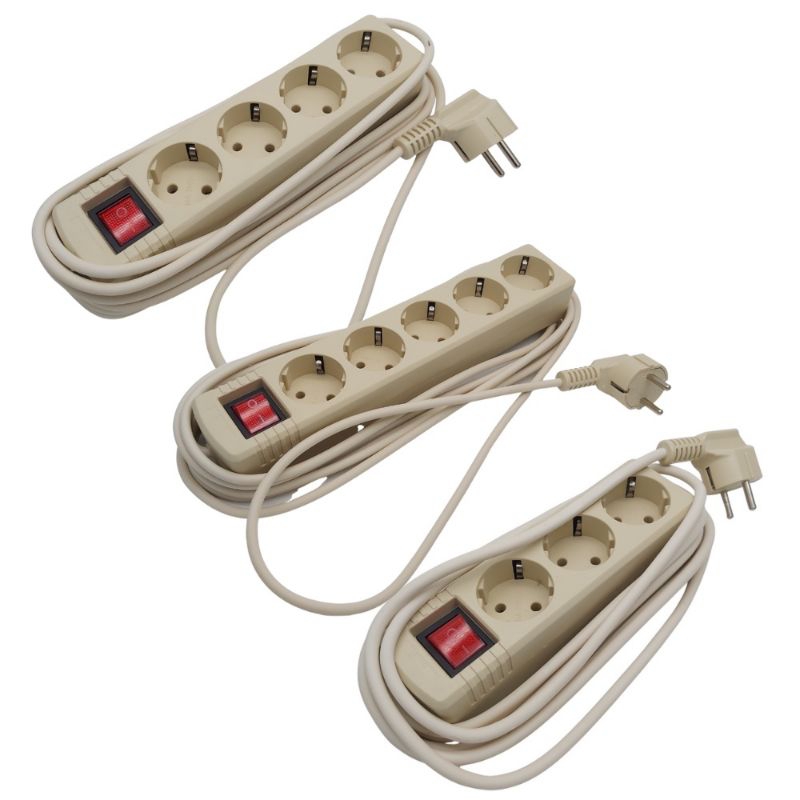 Jual Cok Sambung Kabel Extension Stop Kontak 3 4 5 Lubang + Kabel 5 ...