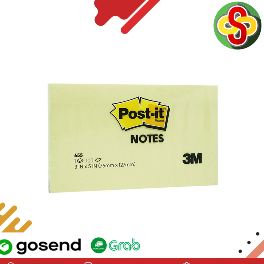 Jual Sticky Notes / Kertas Memo Post-it 3M 655 (76 x 127 mm) | Shopee ...