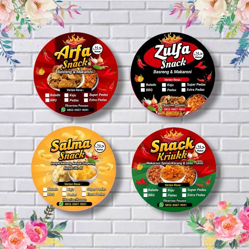 Jual ( minimal order 100 pcs ) Stiker Label Kemasan Stiker Jajanan ...