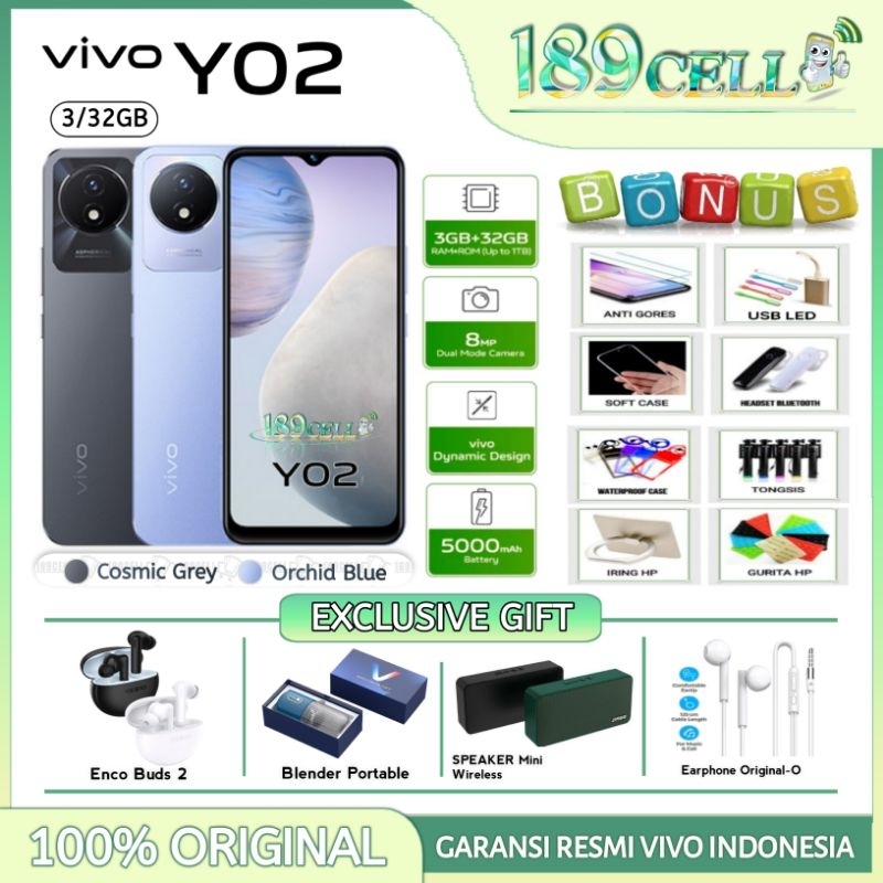 Jual VIVO Y02 Y 02 RAM 3/32 GB GARANSI RESMI VIVO INDONESIA | Shopee Indonesia
