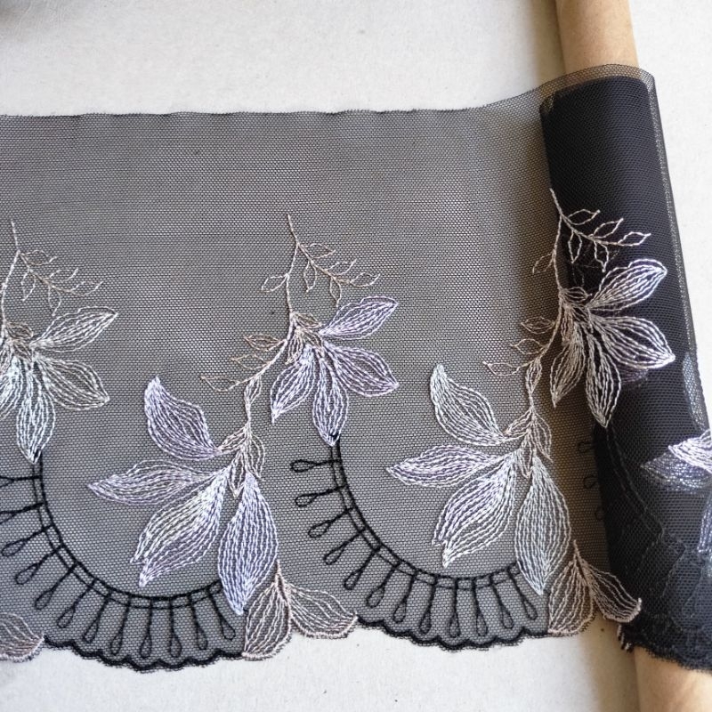 Jual renda tile lebar 15cm harga per setengah meter 50 cm | Shopee ...