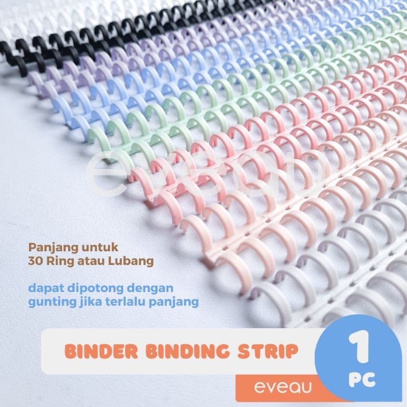Jual Binder Binding Strip 30 Ring Plastik A5 B5 A4 Warna Pastel Retro ...